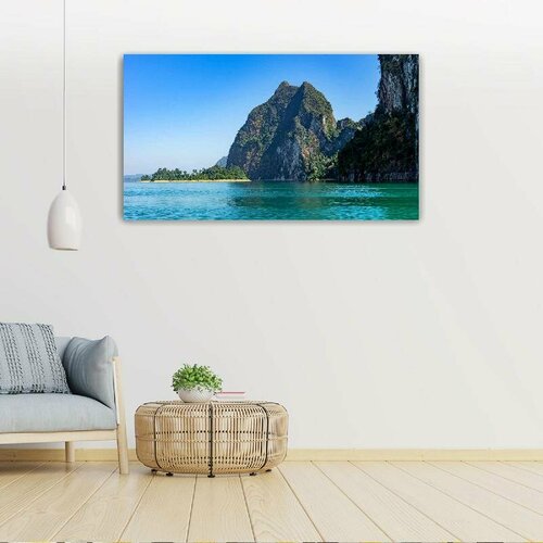 Картина на холсте 60x110 LinxOne "Море Природа Вода Берег" интерьерная для дома / на стену / на кухню / с подрамником