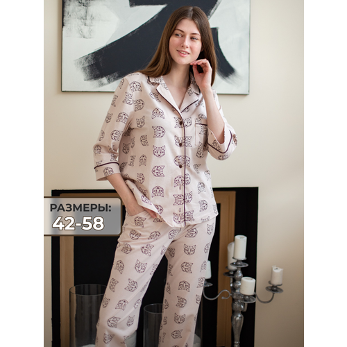 Пижама  MillenaSharm, размер 50, коричневый