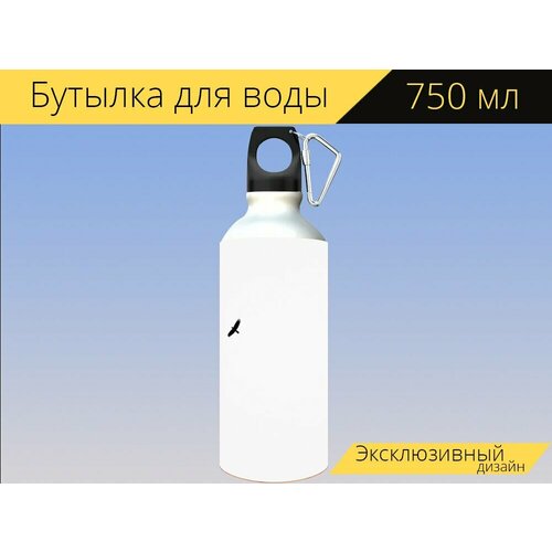 Бутылка фляга для воды "Ворона, ворон, чернить" 750 мл. с карабином и принтом