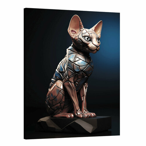 Интерьерная картина 50х70 "Кошка сфинкс: загадочное обличие"