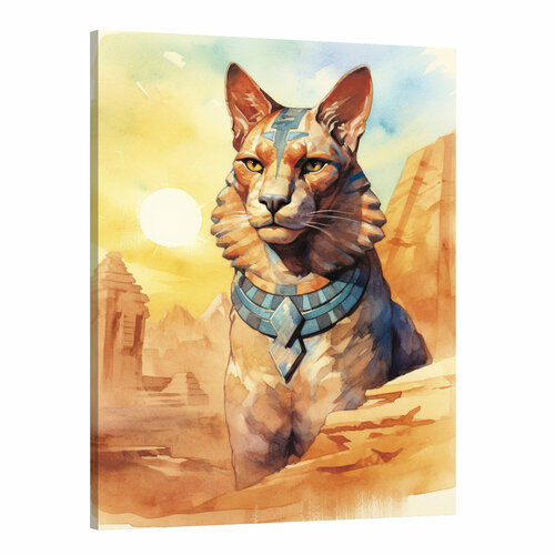 Интерьерная картина 50х70 "Сфинкс в кошачьем обличье"