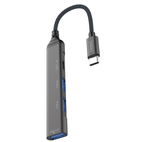 USB-C Разветвитель Pero MH03 4в1 Серый