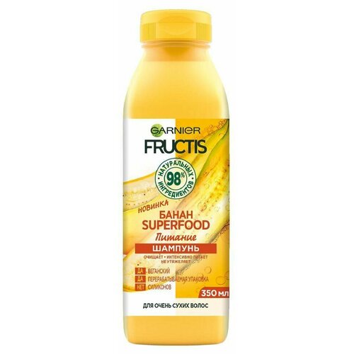 GARNIER, Fructis Superfood, Шампунь для волос Банан, 350 мл