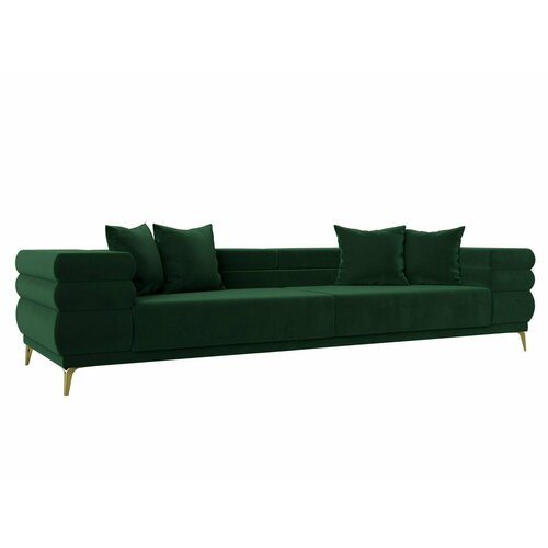 Прямой диван Лига-021, Велюр зеленый
