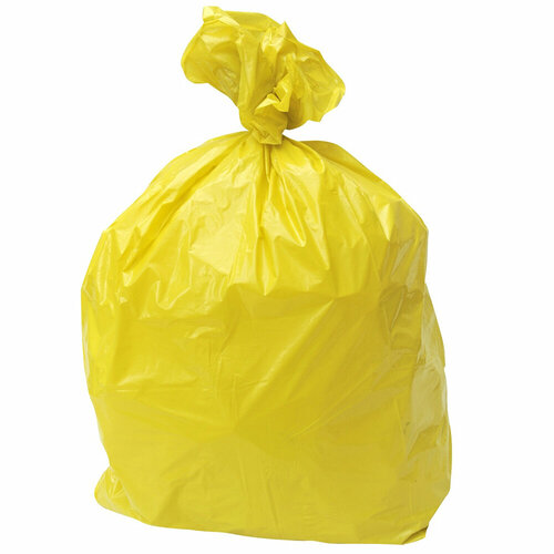 Мешки для мусора 120 литров ПНД 700х1100х55, 50 штук, желтые
