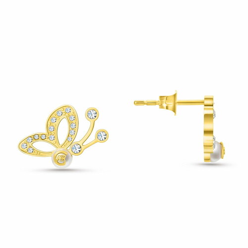 Серьги двусторонние Cerruti 1881 PAPILIO, кристалл, золотой