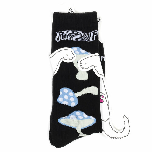 Носки RIPNDIP Носки с котом Лордом Нермалом Ripndip Socks, размер Универсальный, черный, голубой