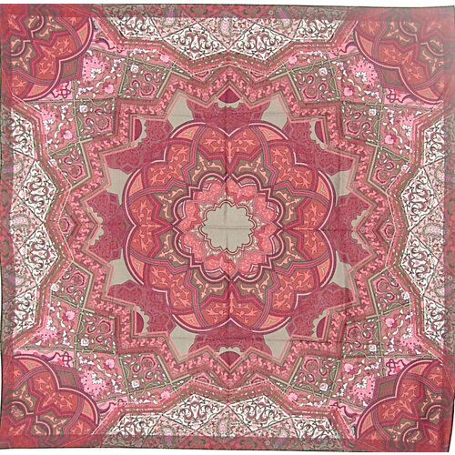 Платок Павловопосадская платочная мануфактура,80х80 см, фиолетовый, бордовый