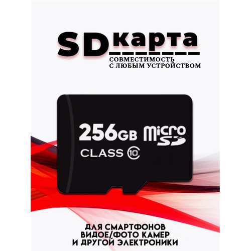Micro SDXC карта памяти 256GB Class 10 (с адаптером)