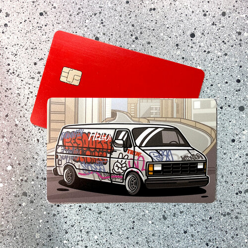 Наклейка на банковскую карту Dodge Van graffiti JDM