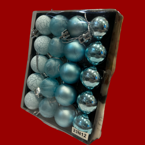 Новогодние шарики 20 штук голубой