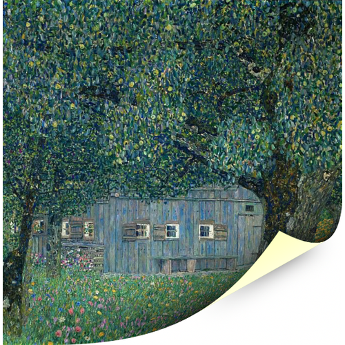Картина для интерьера "Имение в верхней Австрии", художник Климт, Густав, печать на холсте (40х41 см / без подрамника)