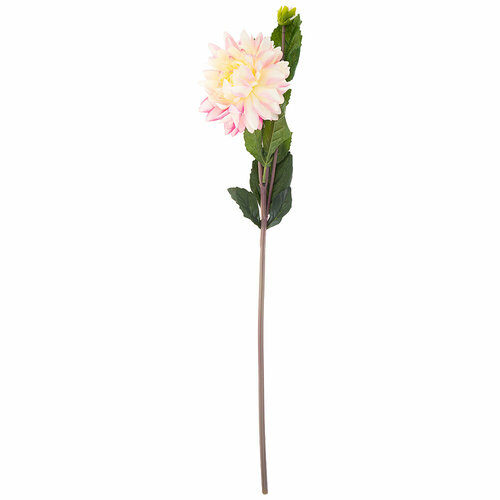 Цветок искусственный 21-2027 георгин цвет бело-розовый 65 см