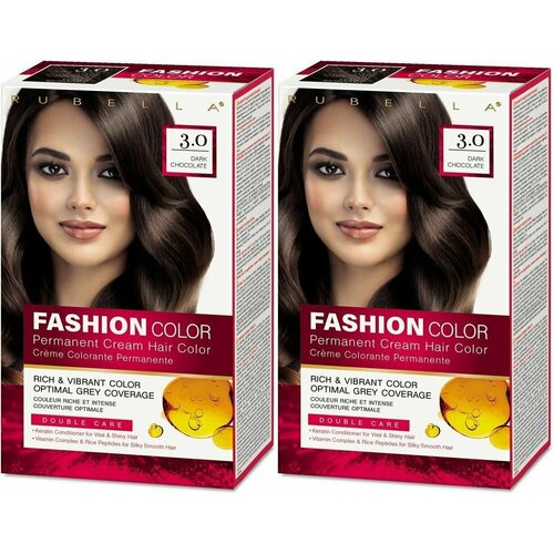 Rubella Стойкая крем-краска для волос Fashion Color 3.0 Темный шоколад, 50 мл, 2шт