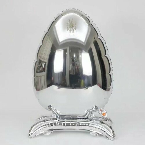 Шар фольгированный 30" «Яйцо пасхальное», на подставке, серебро