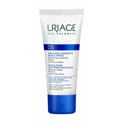 Регулирующая успокаивающая эмульсия для кожи лица тела головы Uriage DS Regulating Soothing Emulsion