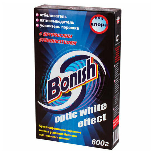 Пятновыводитель Средство для удаления пятен 600 г, BONISH (Бониш) "Optic white effect", без хлора 3 шт.