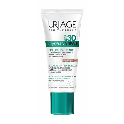 Универсальный тональный уход для жирной и проблемной кожи лица Uriage Hyseac Global Tinted Skincare SPF 30