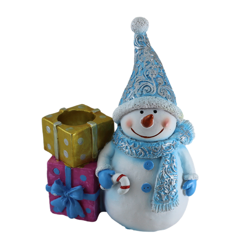 Подсвечник "Снеговик с подарками"