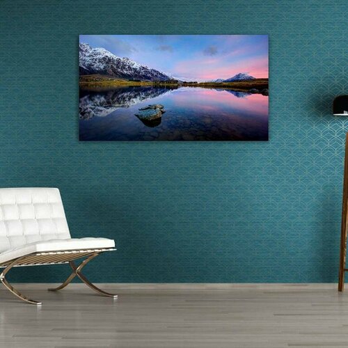Картина на холсте 60x110 LinxOne "Небо jacks point отражение" интерьерная для дома / на стену / на кухню / с подрамником