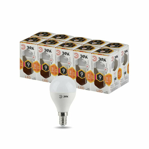 Лампа светодиодная P45-9W-827-E14 эквивалент 80W 2700К 720Л E14 шар (комплект 10 шт.)