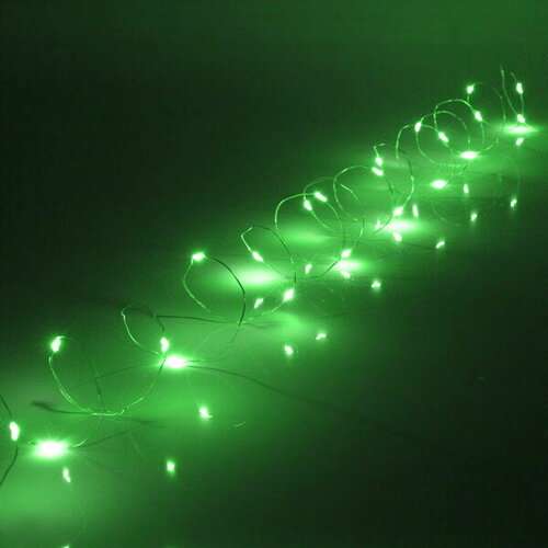 Гирлянда для дома на батарейках 3,0 м 30 ламп LED, 1 реж, IP-20, Зеленый
