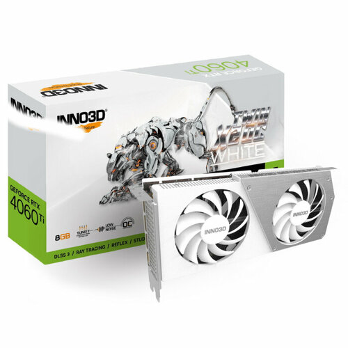 Видеокарта INNO3D RTX4060Ti 8GB TWIN X2 OC WHITE GDDR6 128-bit DPx3 HDMI 2FAN RTL