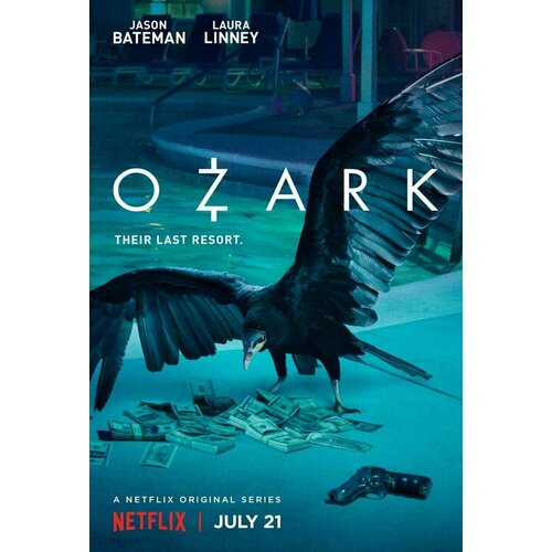 Плакат, постер на холсте Озарк (Ozark, с 2017г). Размер 21 х 30 см