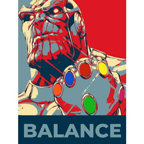 Плакат, постер на холсте Thanos-Balance/Танос/искусство/арт/абстракция/творчество. Размер 21 х 30 см