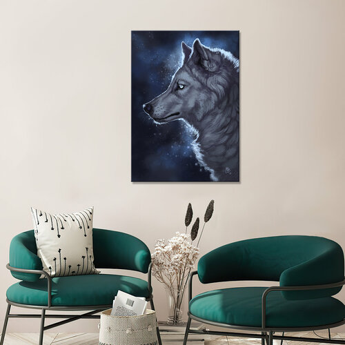 Интерьерная картина на холсте - Профиль волка 50х70