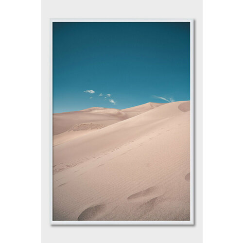 Постер для интерьера Postermarkt Пустыня и синее небо #3 , постер 30х40 см в белой рамке, настенный декор для дома