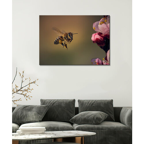 Картина/Пчела/Пчелы/Пчела на цветке/Пчела вблизи/Пчелакрупным планом/ - Пчела (15) 50х70