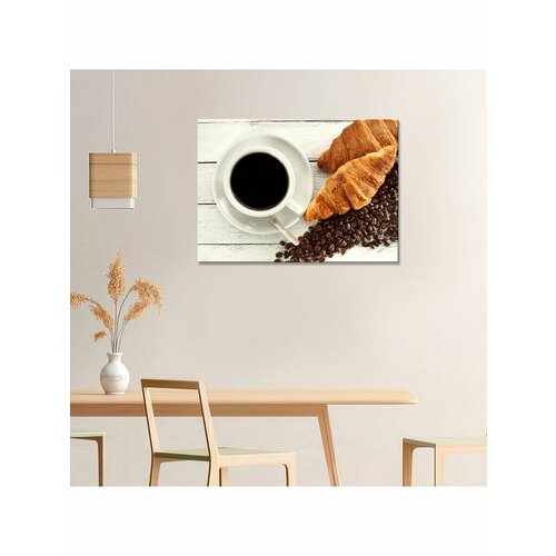 Картина на холсте с подрамником Кофе и круассаны1 30х40