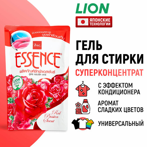 LION Essence Red Passion Гель-концентр для стирки белья с эффектом кондиционера и ароматом сладких цветов 400мл