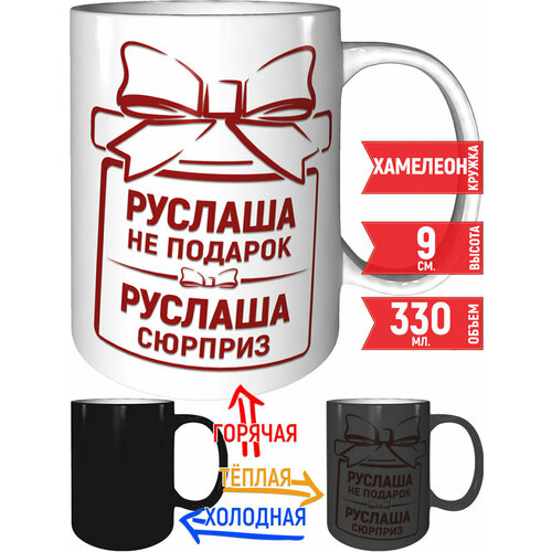 Кружка Руслаша не подарок Руслаша сюрприз - с проявлением картинки от тепла