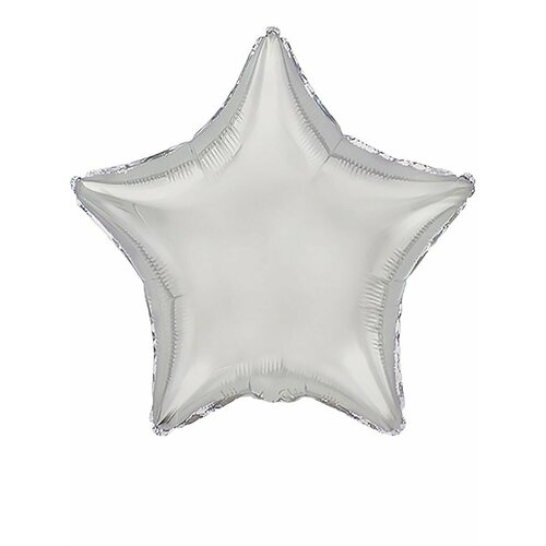 Мосшар Воздушный шар фольгированный звезда для праздника 45см, серебро