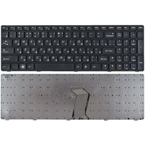 Клавиатура MyPads для Lenovo G780 (черная с черной рамкой)