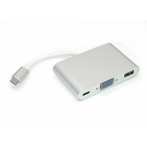 Аксессуар Адаптер Vbparts для APPLE MacBook Type-C - VGA/USB 3.0 + Type-C Silver 075339