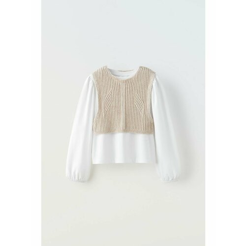 Комплект одежды Zara, размер 120, бежевый, белый