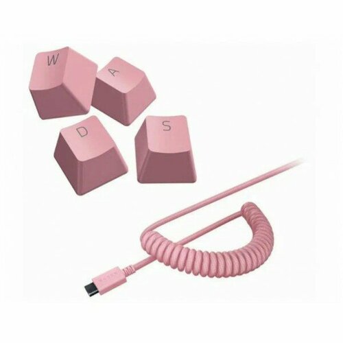 Колпачки и кабель клавиатуры Razer PBT Keycap + Coiled Cable Upgrade Set, Quartz Pink (US/UK)