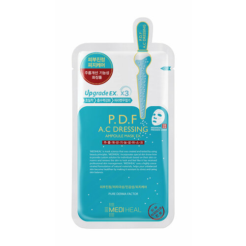 Тканевая маска для чувствительной кожи лица Mediheal P.D.F AC Dressing Ampoule Mask EX 27 мл .