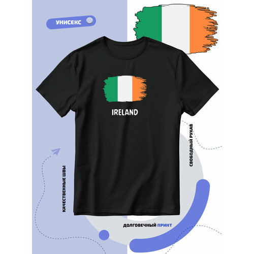 Футболка SMAIL-P с флагом Ирландии-Ireland, размер L, черный