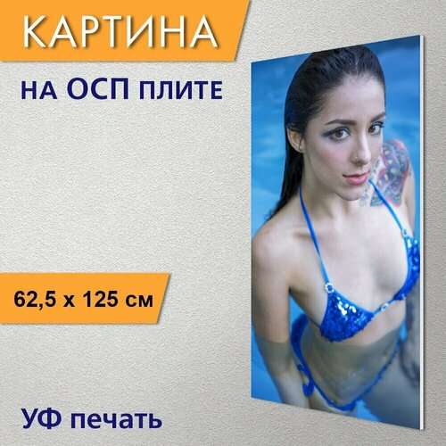 Вертикальная картина на ОСП "Мода, портреты, портрет" 62x125 см. для интерьериа