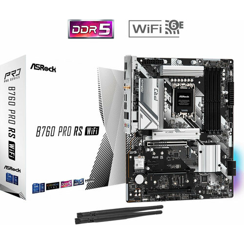 Материнская плата Asrock B760 PRO RS WIFI Soc-1700 Intel B760 4xDDR5 ATX AC`97 8ch(7.1) 2.5Gg RAID+HDMI+DP