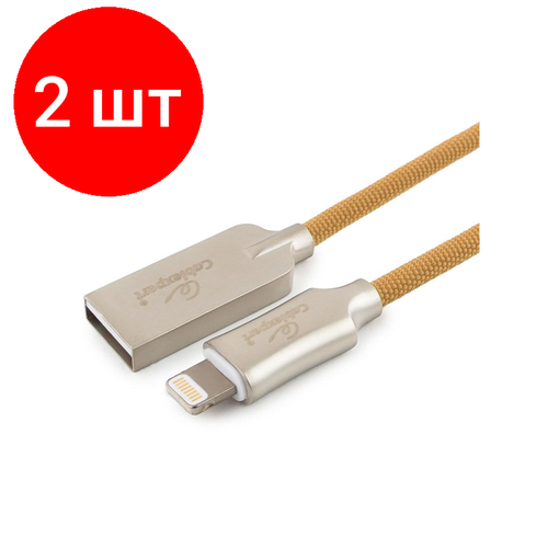 Комплект 2 штук, Кабель USB 2.0 - Lightning MFI, М/М, 1.8 м, Cablexpert, CC-P-APUSB02Gd-1.8M