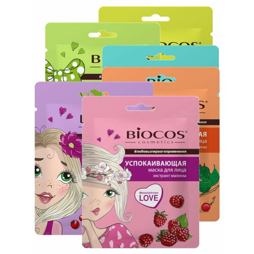 Набор Тканевых масок для лица BioCos 6 видов