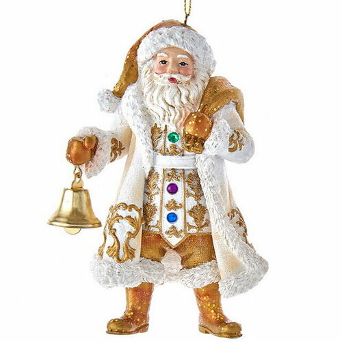 Kurts Adler Елочная игрушка Санта Клаус с колокольчиком - Golden Christmas 13 см, подвеска E0668