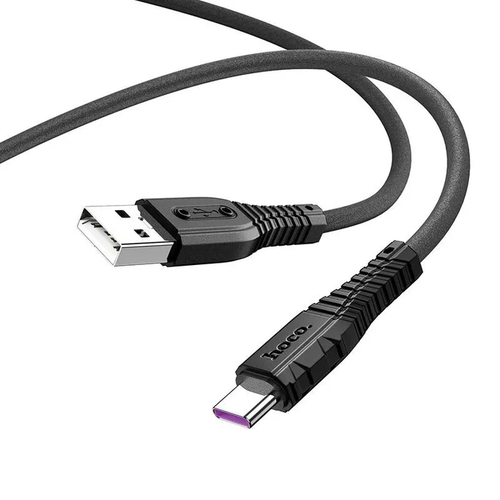 USB кабель HOCO X67 Nano Type-C, 5А, 1м, силикон (черный)