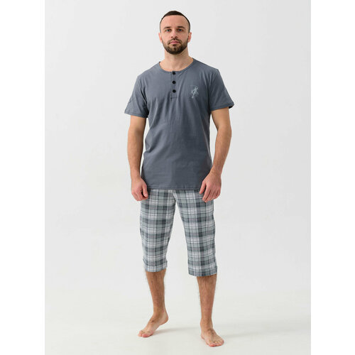 Пижама  Оптима Трикотаж, размер 56, серый