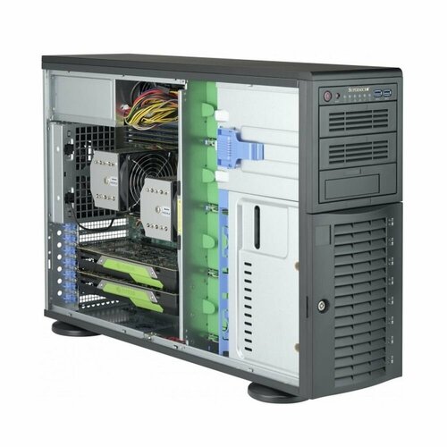 SuperMicro CSE-743AC-1K26B-SQ 8x 3.5"/2.5" SAS3/SATA3 Backplane for Hot-Swappable Drives, Whisper-Quiet (<27dB), Front HDD Door Lock & Side Panel Intrusion Switch, Front I/O Ports: 2x USB 3.0,2x 8cm PWM Fans & 1x 9cm Rear PWM Fan